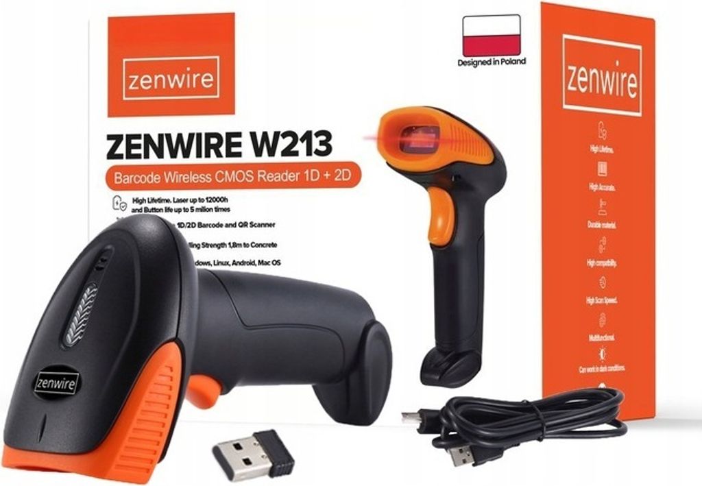 Drahtloser 1D 2D WiFi Zenwire Barcode und QR Code Scanner