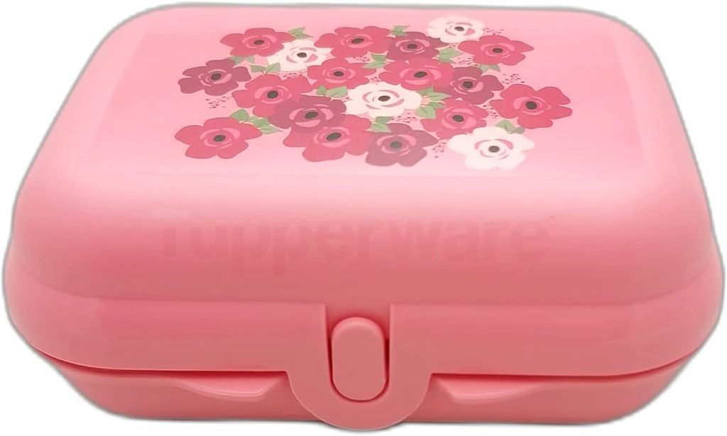 Tupperware to Go Twin růžový obědový box s motivem květin