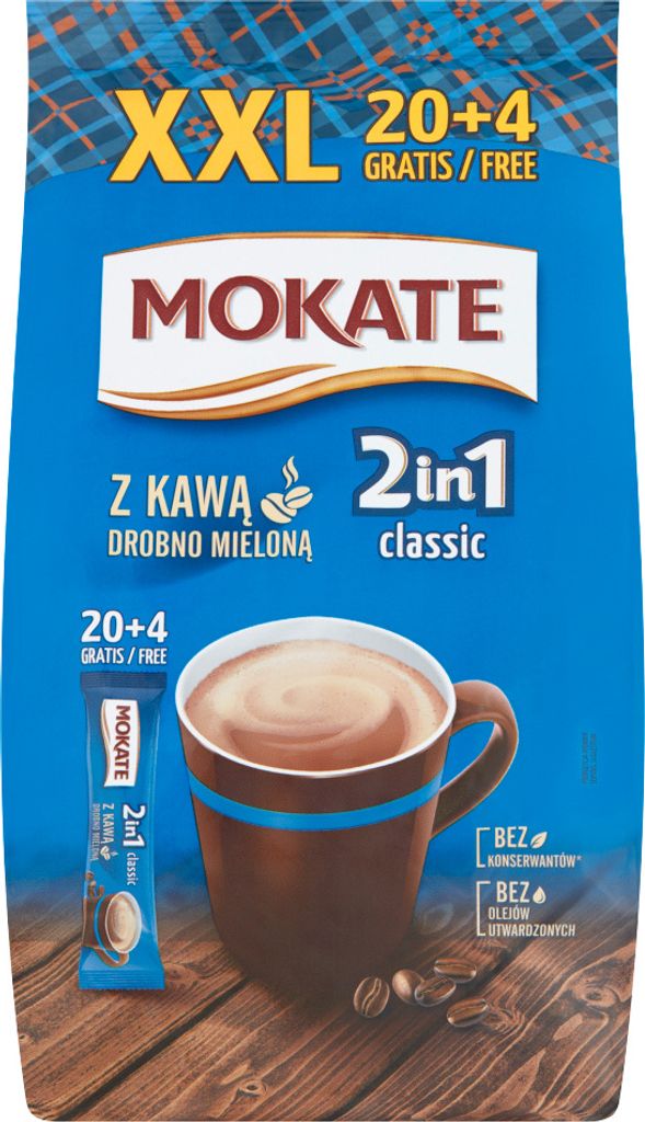 Mokate 2In1 Classic instantná káva v prášku 336 G (24 X 14
