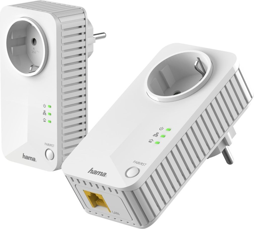 Hama Powerline 600 Mbps Set 'Socket' weiß, 128-Bit AES