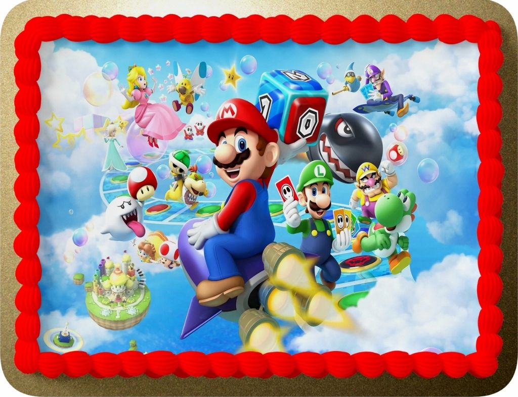 Essbar Super Mario A4 28x20cm Tortenaufleger Torte