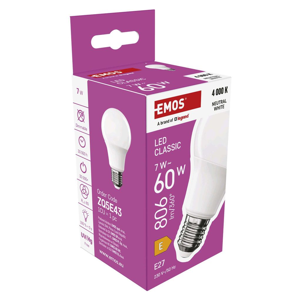 EMOS LED Lampe A60-Birne, 7W Ersatz für 60W, | Kaufland.de