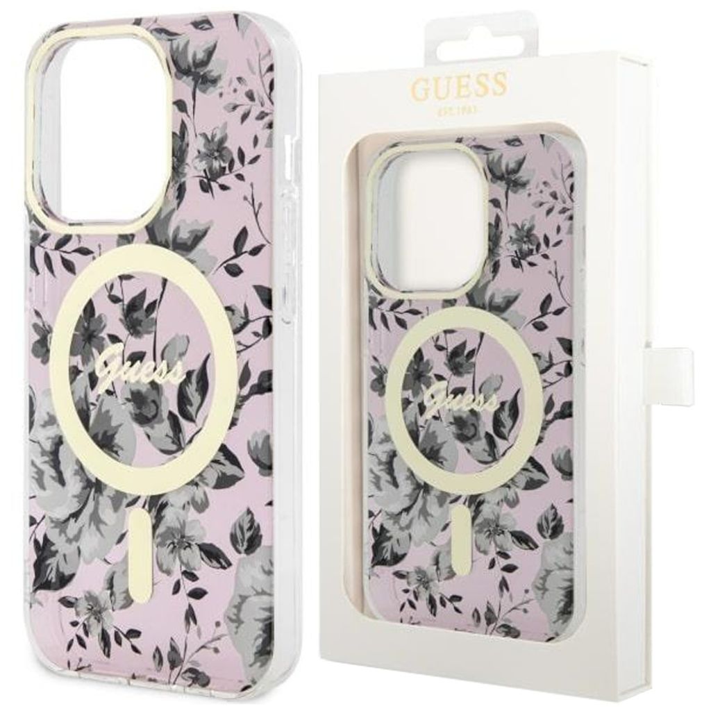 Guess Husa Blumen MagSafe iPhone 14 Roz | Kaufland.de