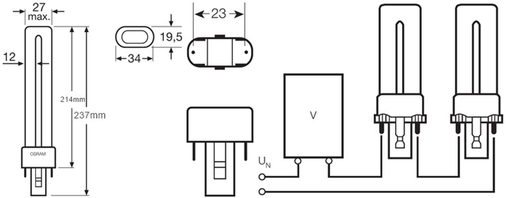 Kompaktní zářivka OSRAM DULUX S 11 Watt G23 | Kaufland.cz