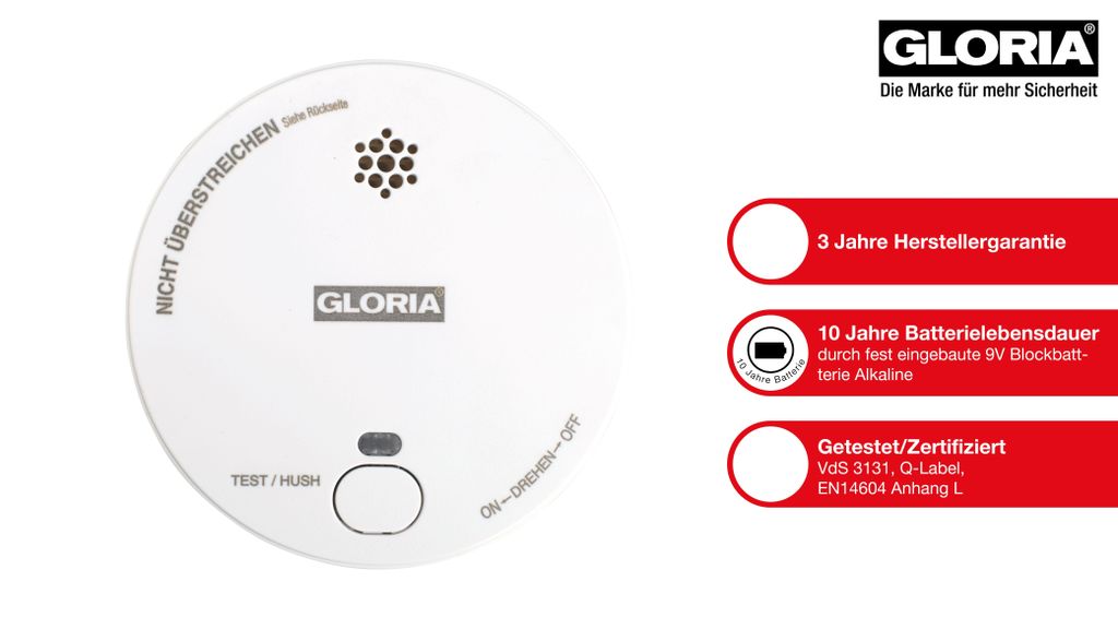 GLORIA R-1 Rauchwarnmelder m. wechselbarer | Kaufland.de