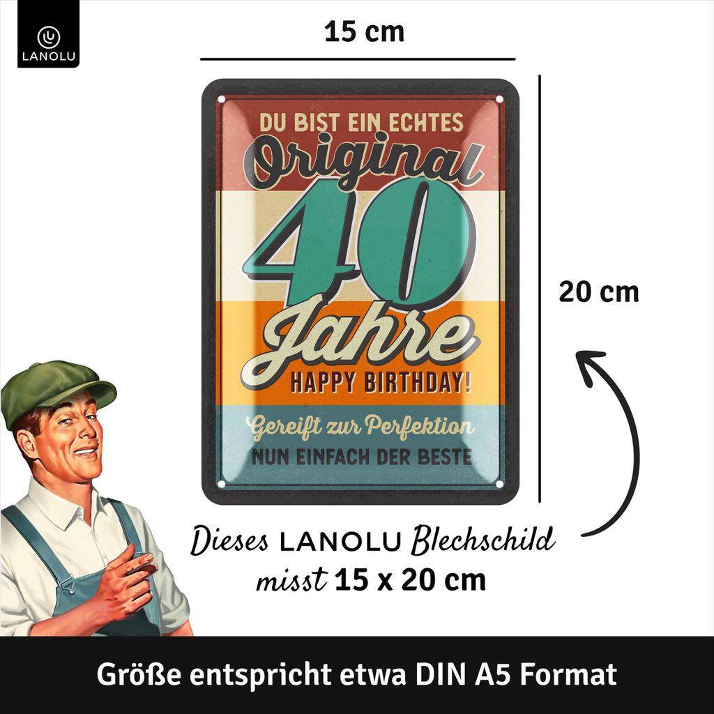LANOLU Blechschild 40 Schild Geburtstag - | Kaufland.de