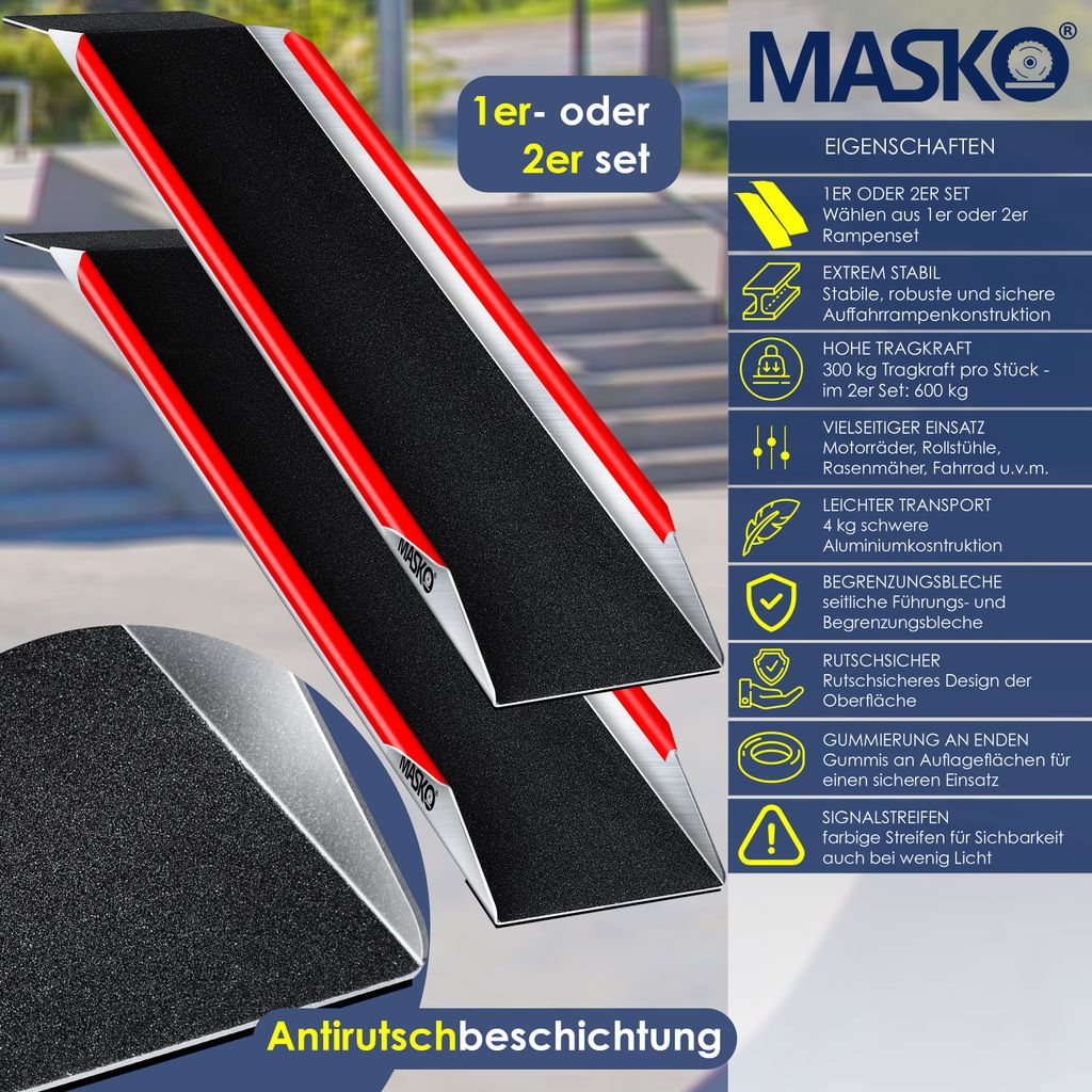 MASKO® Auffahrrampe Rollstuhlrampe Laderampe | Kaufland.de