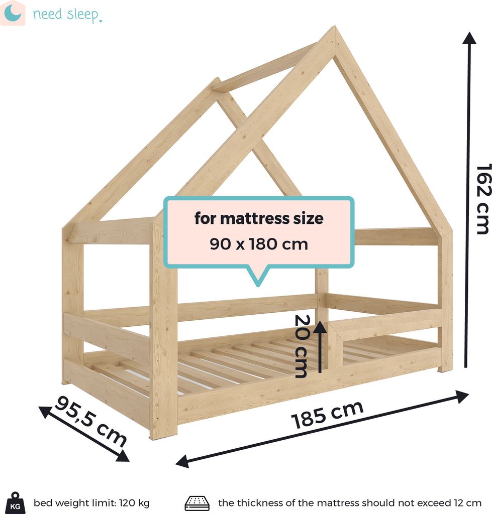 NeedSleep® Hausbett 90x180 cm mit | Kaufland.de