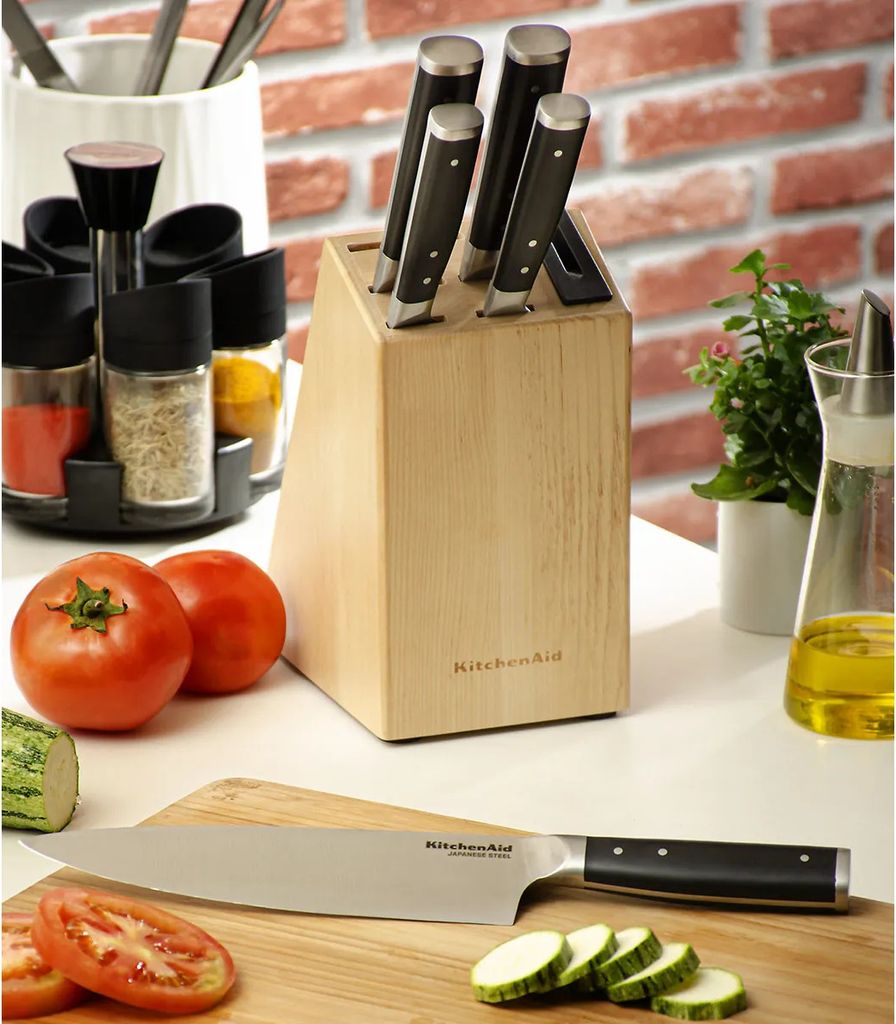 KitchenAid Knife Block Gourmet Birch Wood - | Kaufland.cz