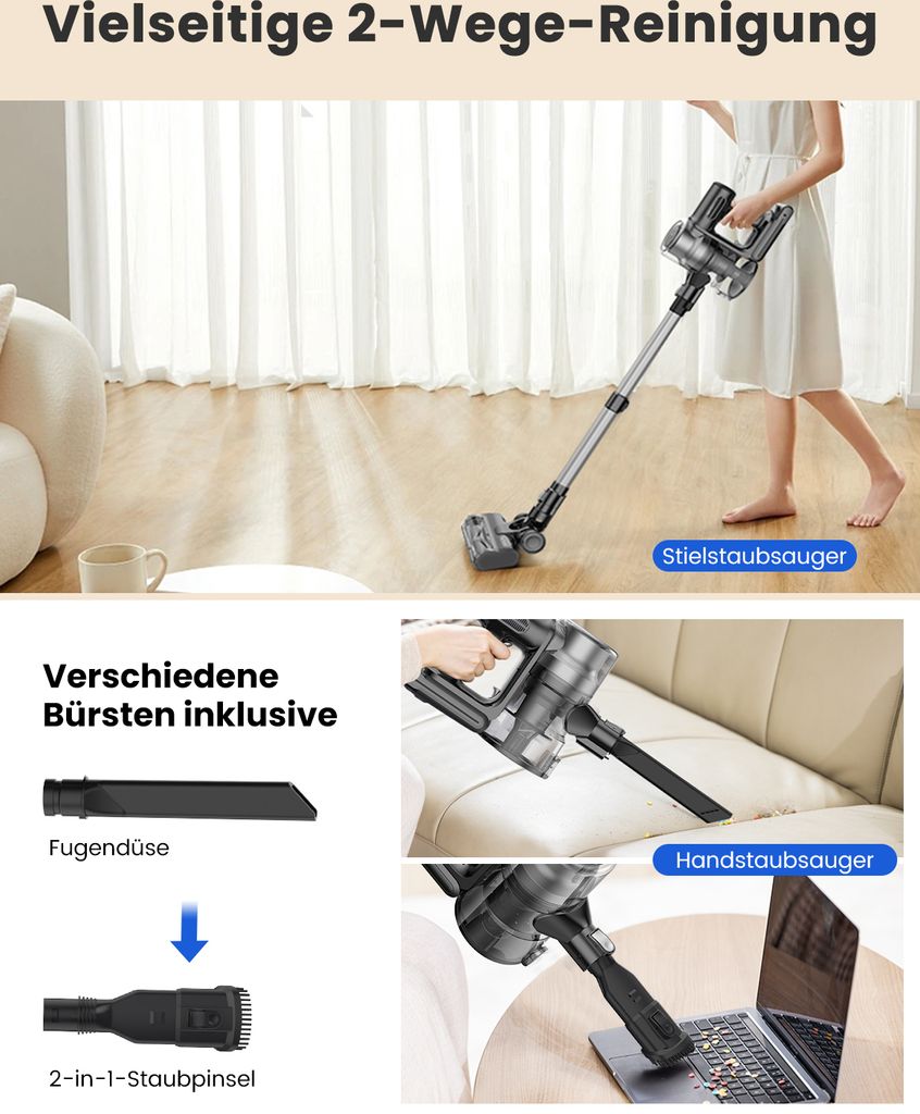 Proscenic P13 Akku Staubsauger, 55KPa/550W , | Kaufland.de