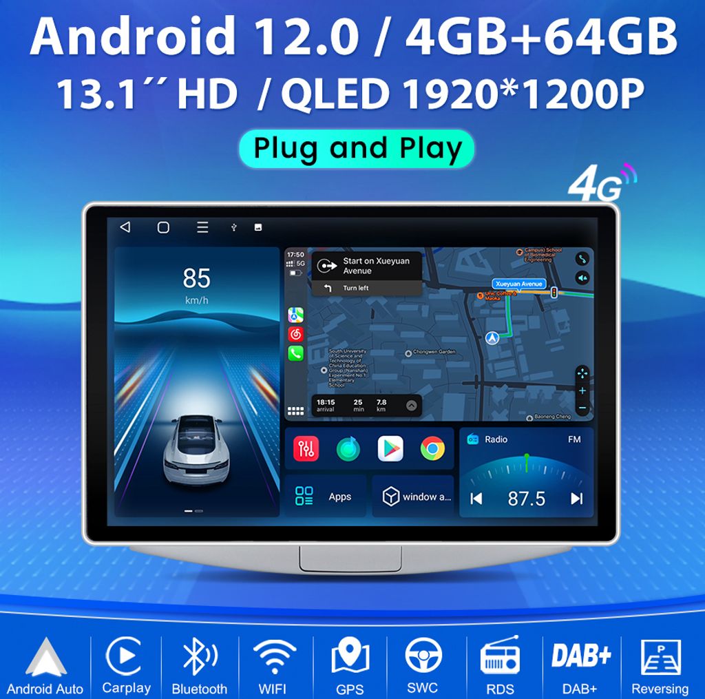 13.1''Carplay GPS Navi 4+64G 4G SIM Für | Kaufland.sk