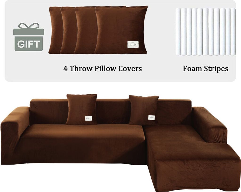 (hnědý) rohový potah na pohovku ve tvaru L s | Kaufland.cz