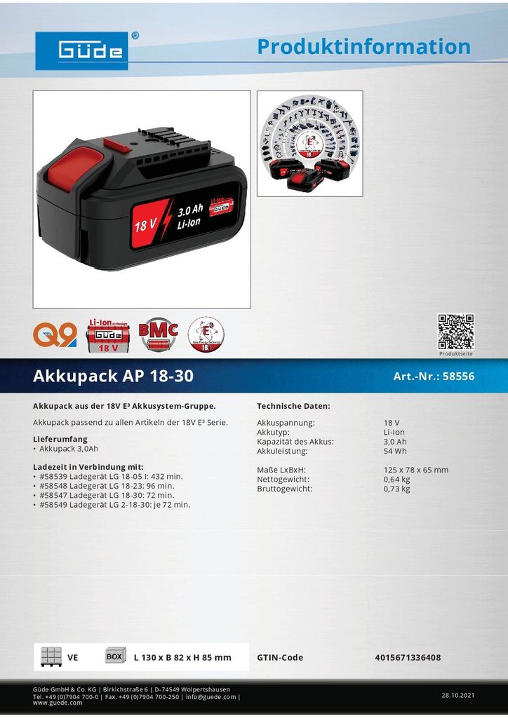 Güde GmbH AKUMULÁTOR AP 18-30 58556 | Kaufland.sk