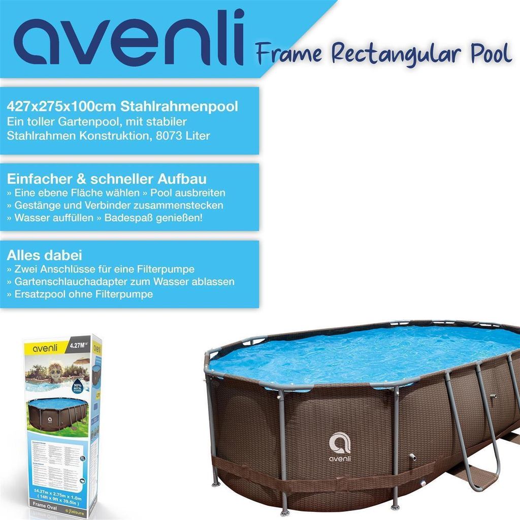 Avenli Frame Oval Pool 427 x 275 x 100 cm, | Kaufland.de