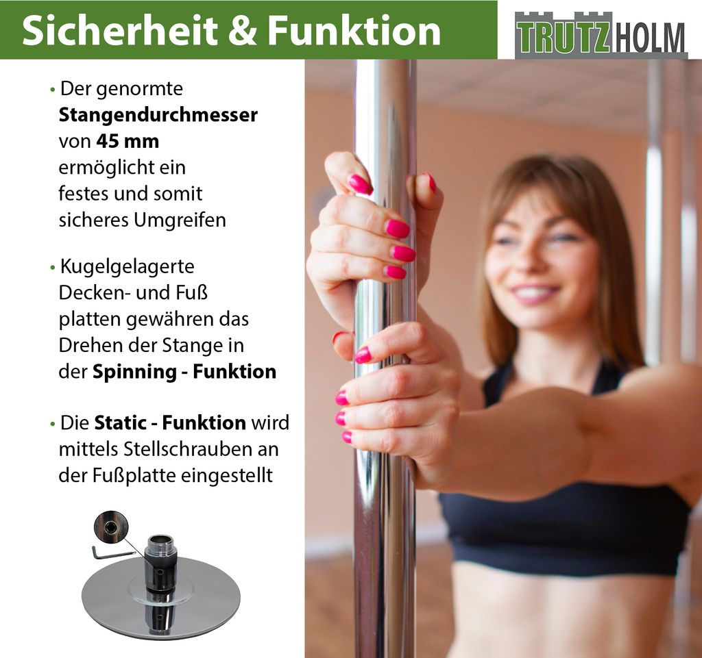 Pole Dance Tanzstange Profi 231 - 274 cm Ø 45 | Kaufland.de