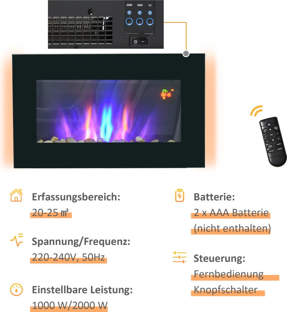 HOMCOM Elektrokamin mit LED | Kaufland.de