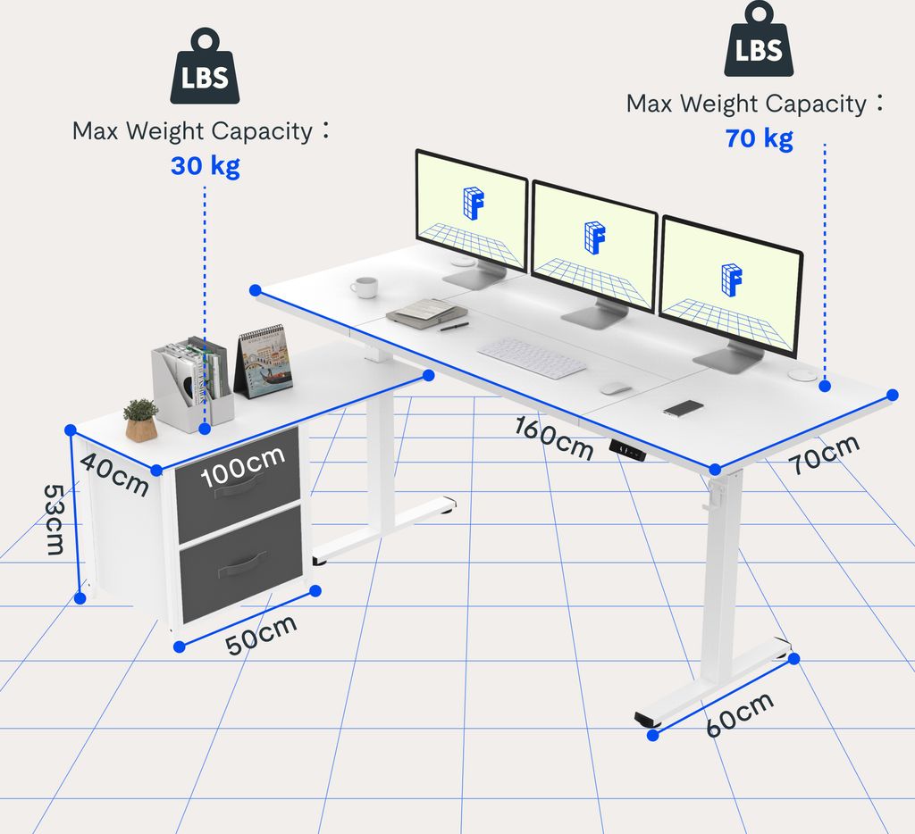 FLEXISPOT 160 x 70 cm Höhenverstellbarer | Kaufland.de