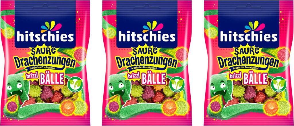 3x Saure Drachenzungen Brizzl Bälle | 100g | Extra sauer