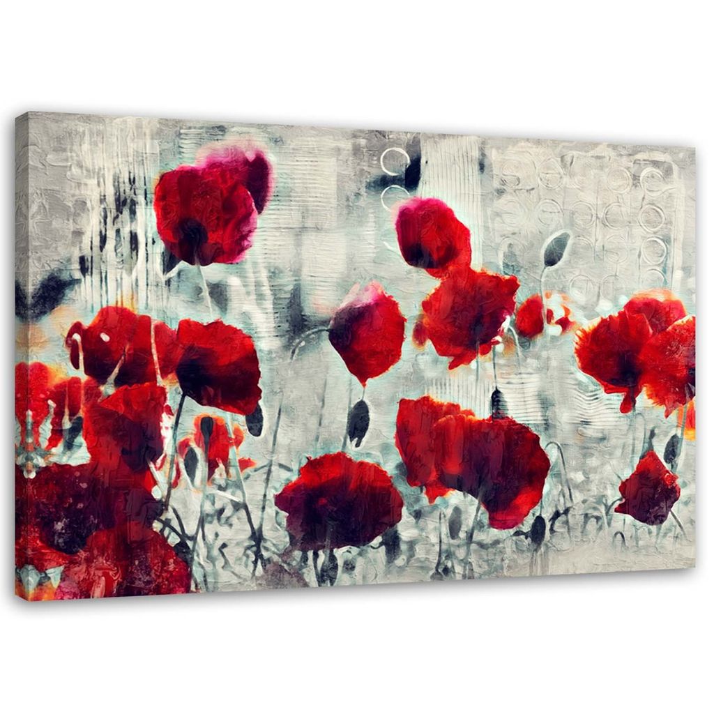 Feeby Wandbild Gemalte rote Mohnblumen 120x80 | Kaufland.de