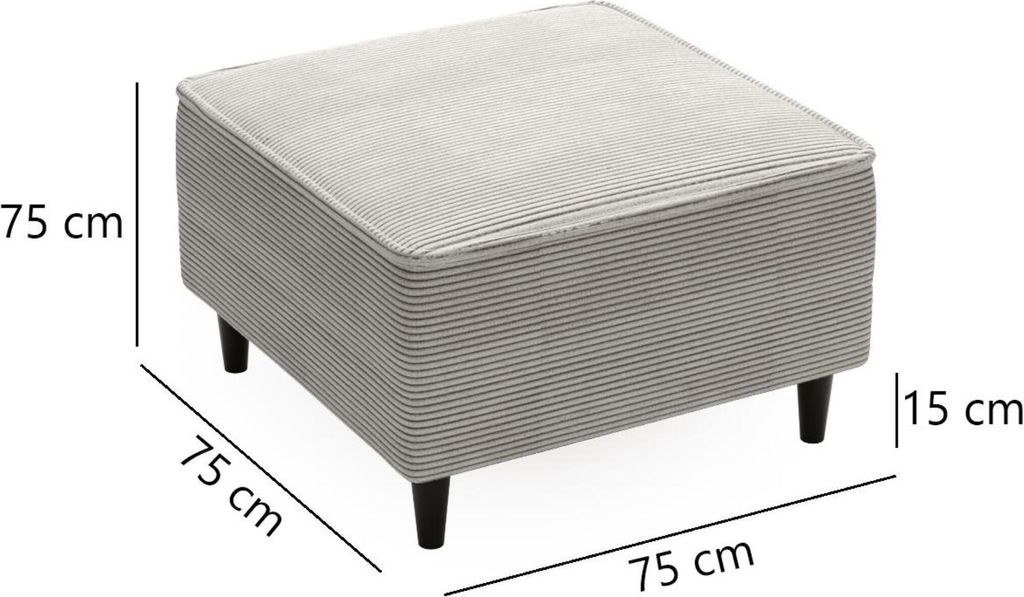 75x75 cm Hocker aus Cordstoff Monte Rosa | Kaufland.de