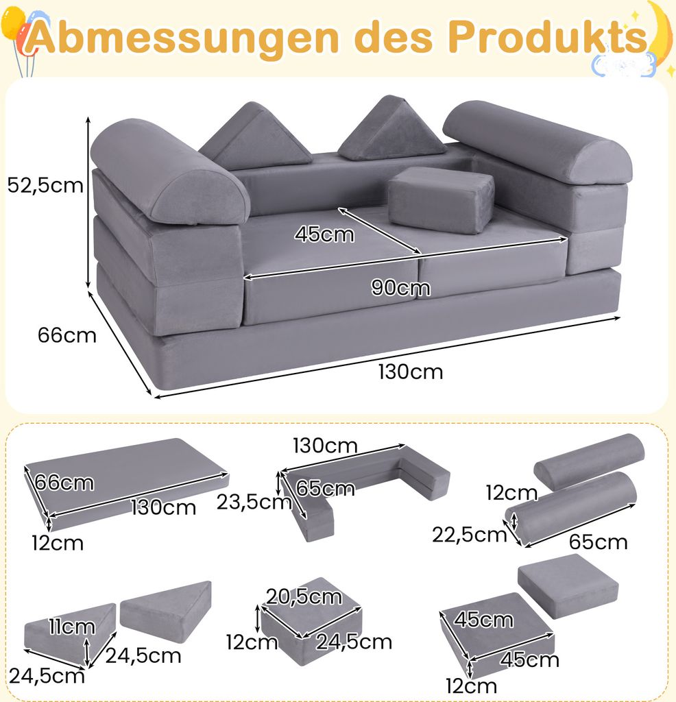 COSTWAY Modulárna detská pohovka, 9-dielna | Kaufland.sk