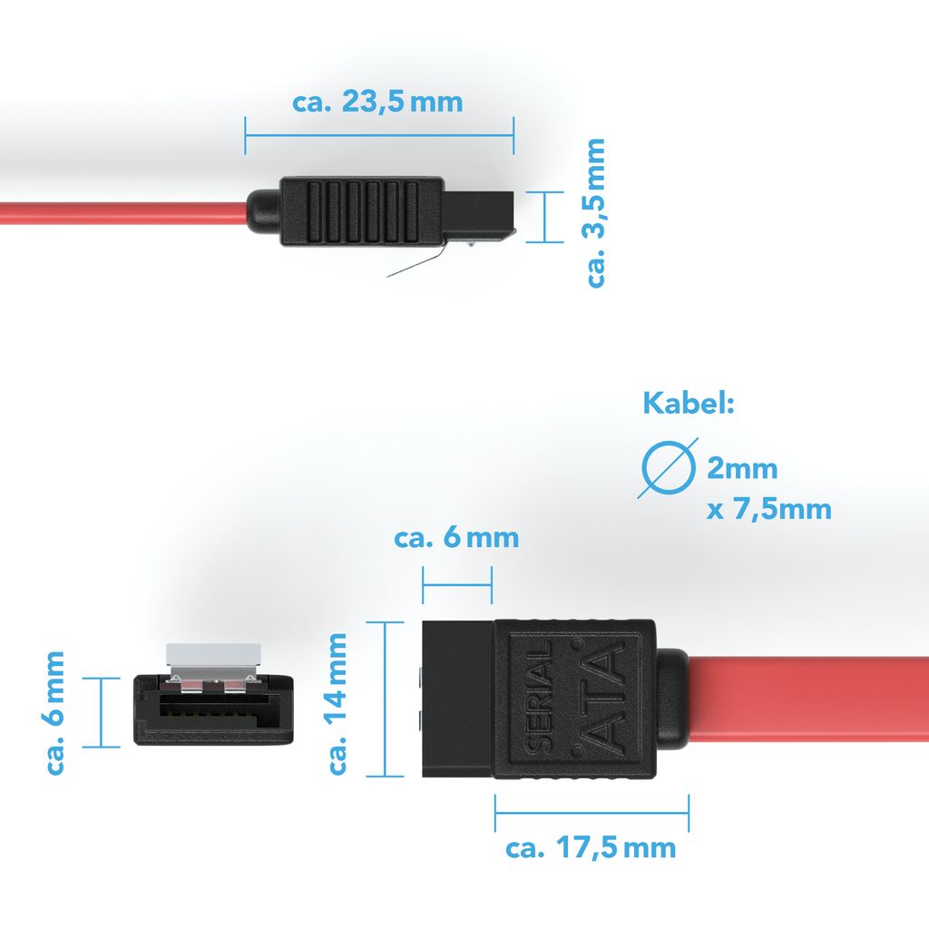 0,5m SATA-3 Kabel Rot | S-ATA 6 Gb/s High | Kaufland.de