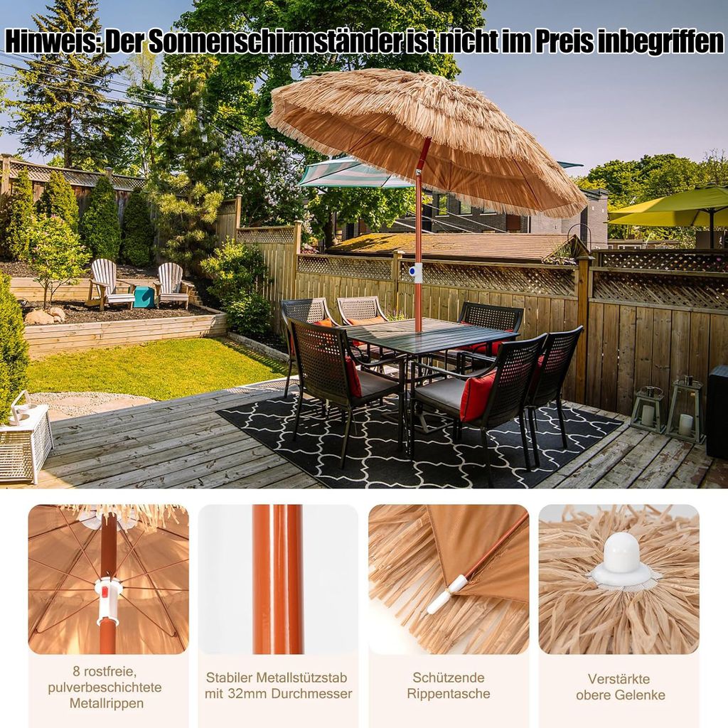 COSTWAY parasol Hawaje, parasol plażowy | Kaufland.pl