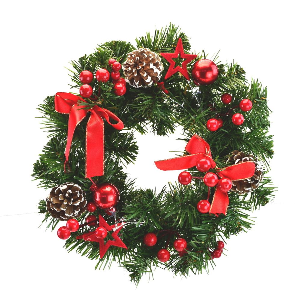 Couronne avec baies de sureau et rubans Ø30 cm