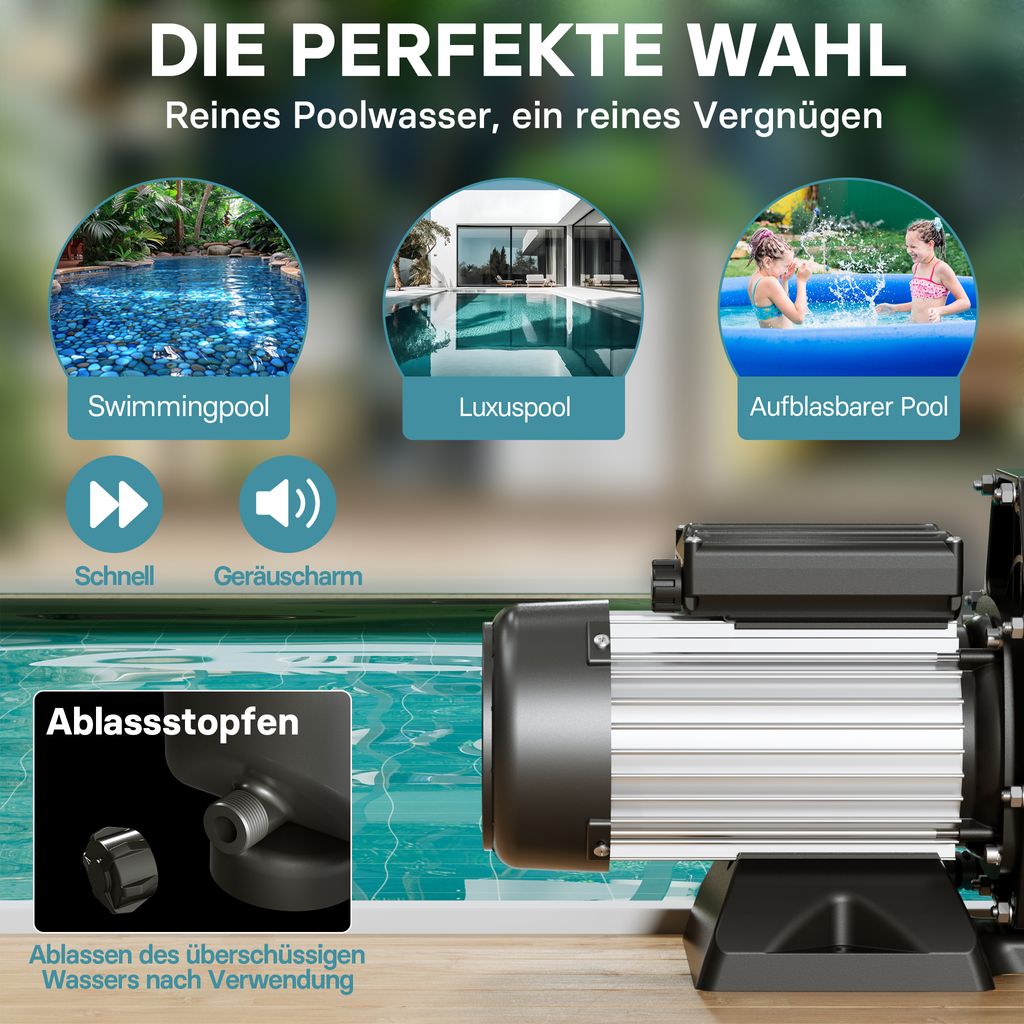 WilTec Poolpumpe 19200 l/h 750 W | Kaufland.at