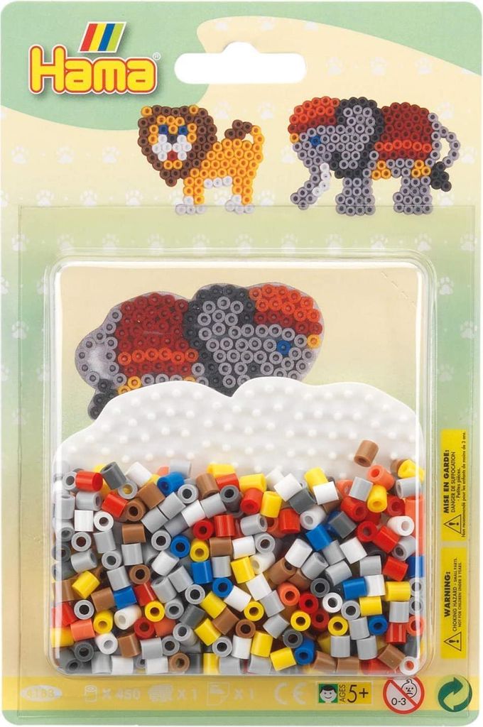 Hama iron-on beads midi "Elephant/Lion" in blister 450