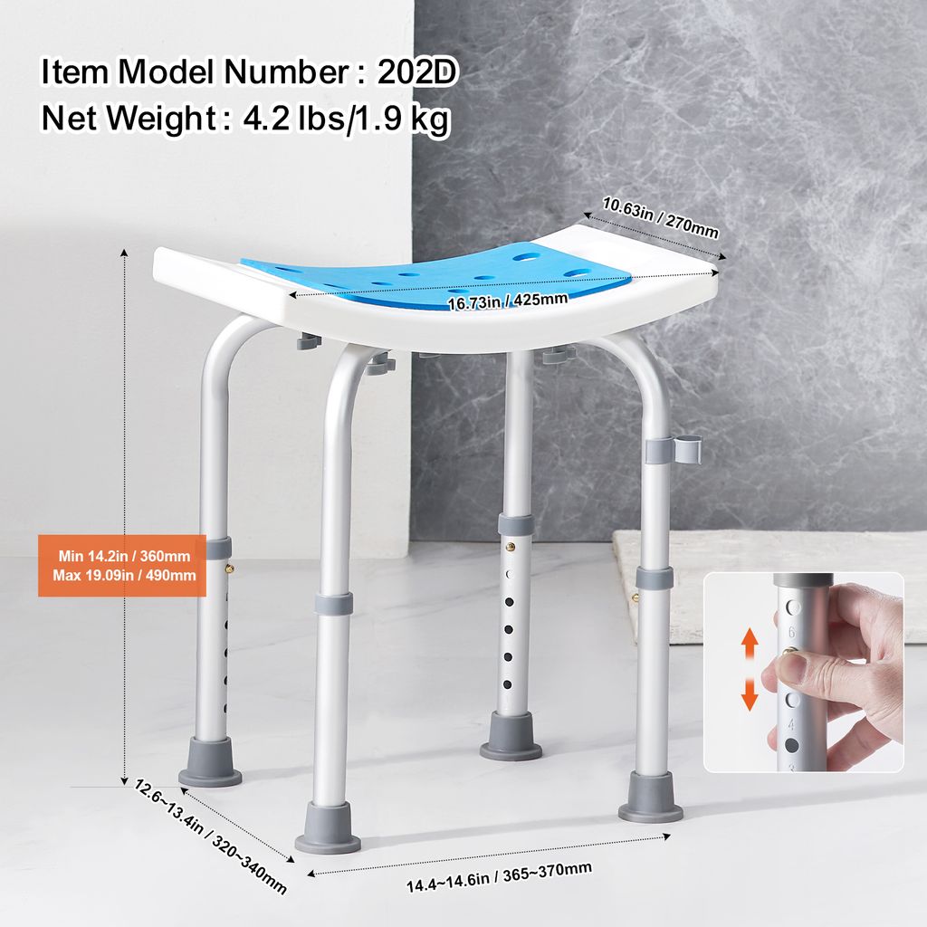 VEVOR Duschhocker Duschstuhl 360–490 mm | Kaufland.de
