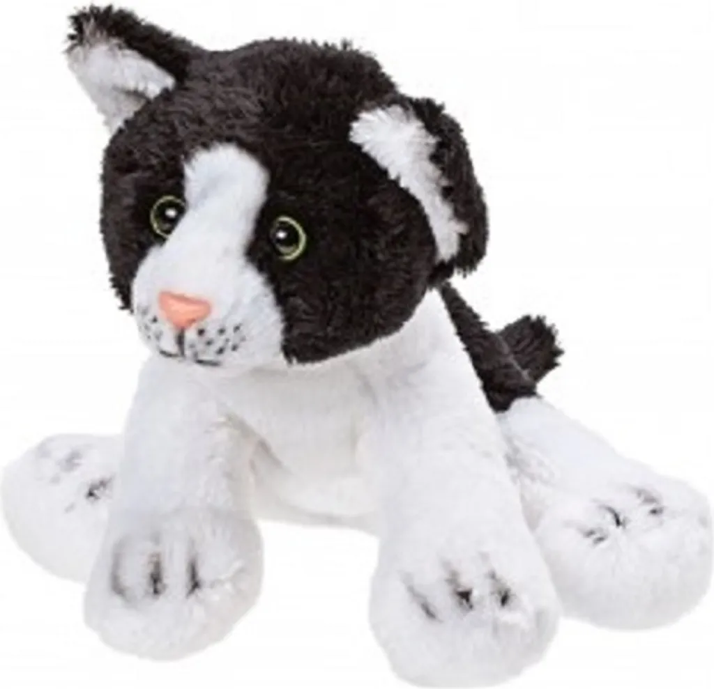 Kuscheltier Katze Schwarz Wei