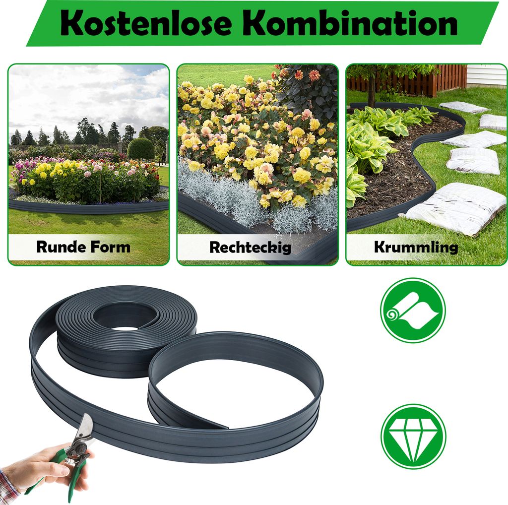 Sessamen-LP Kunststoff Rasenkante mit runden | Kaufland.de