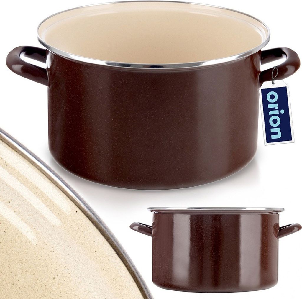 Orion Emaille-Topf Kochtopf Schmortopf emailliert braun