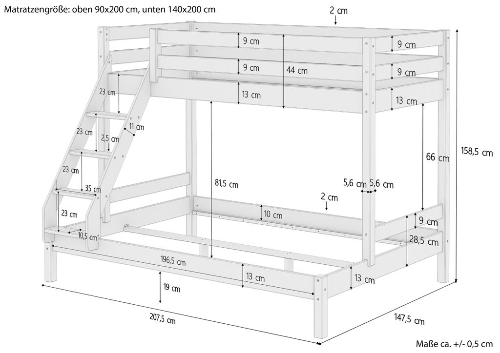 Doppel-Etagenbett 140x200 und 90x200 | Kaufland.de