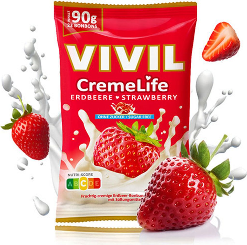 Vivil Creme Life jahodové ovocné pastilky bez | Kaufland.sk