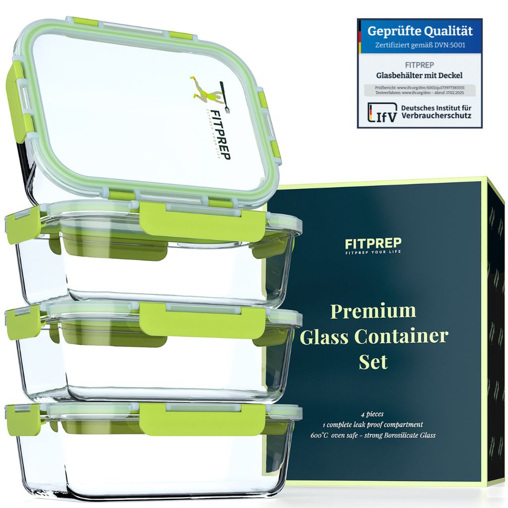 FITPREP® Frischhaltedosen Glas 8-teiliges Set | Kaufland.de