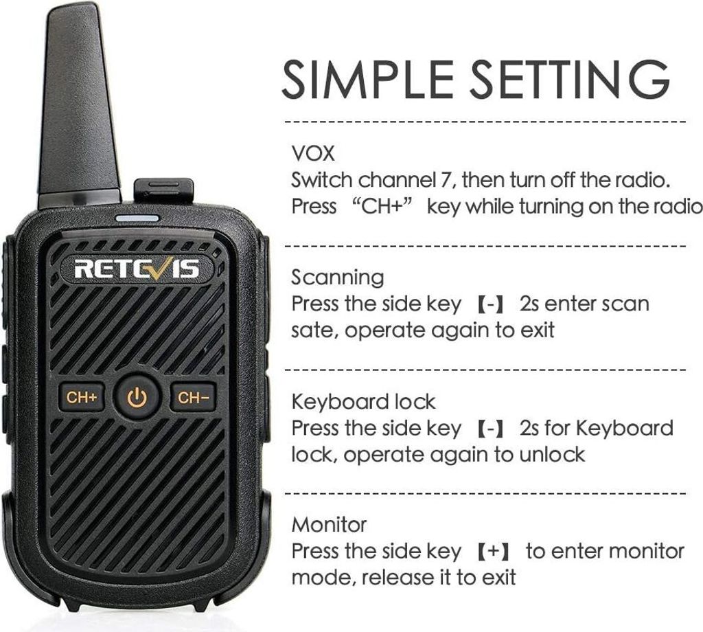 Retevis RT15 Mini vysílačka, VOX Scan, 16CH | Kaufland.cz