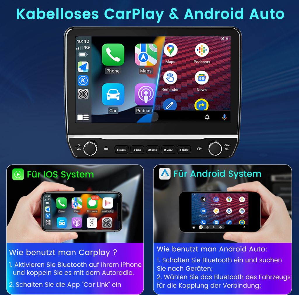6+128G CarPlay 10,1" Android 13 Autorádio pro | Kaufland.cz