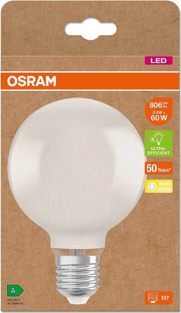 Osram LED Filament G95 Globe 3,8W = 60W E27 | Kaufland.de