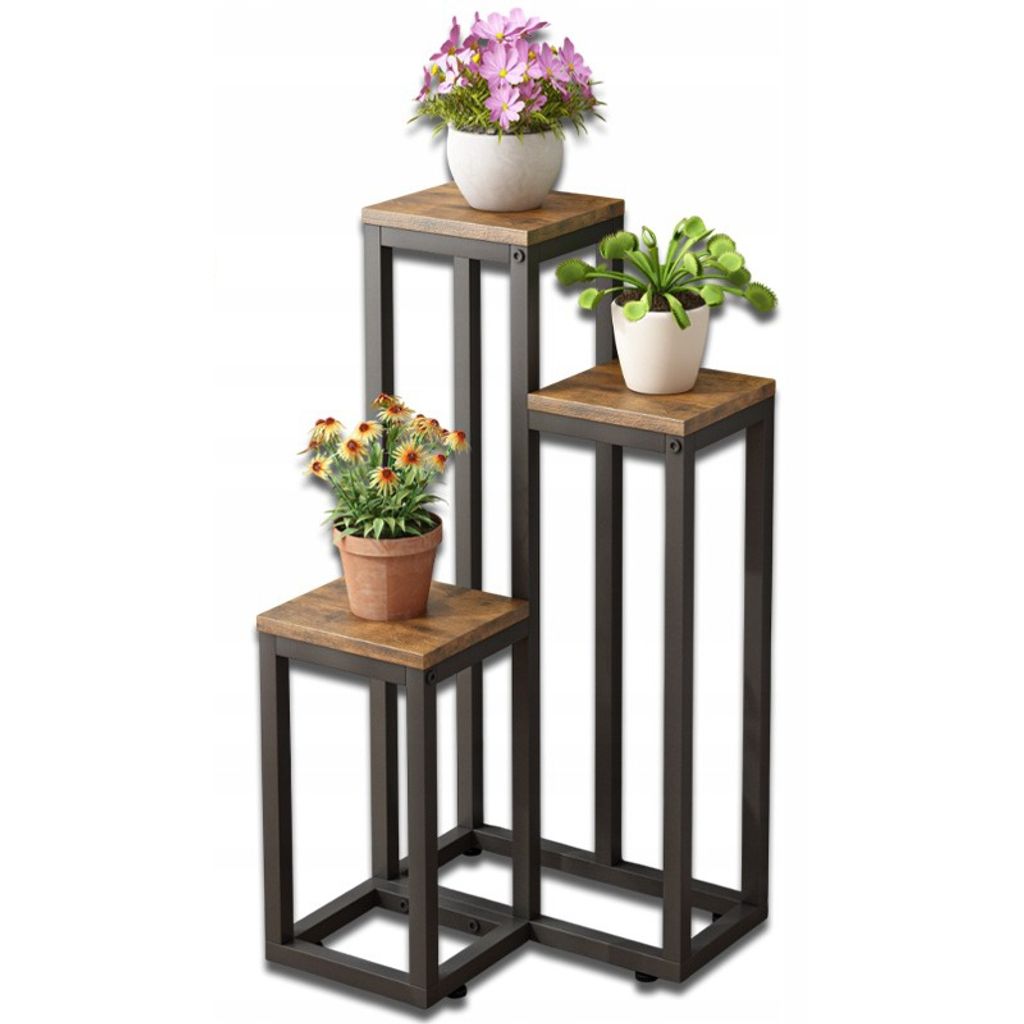 Porte-fleurs pots de fleurs étagères rustiques en métal