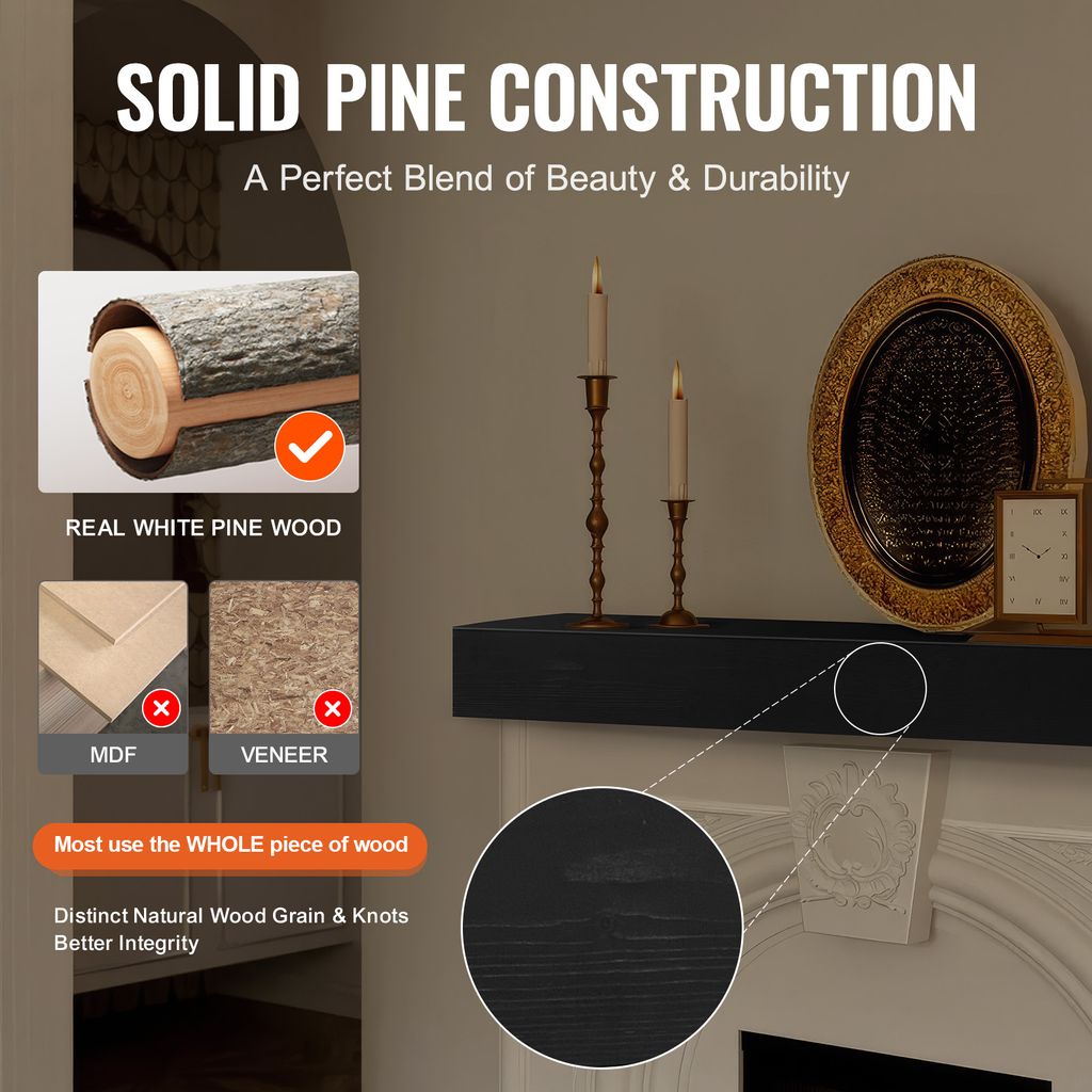 VEVOR Kaminsims, 121,9 x 20,3 x 12,7 cm, | Kaufland.de