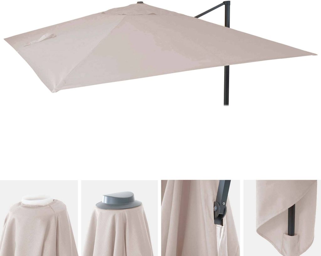 Náhradní potah pro slunečník HWC-A96 3x3m krémově šedý