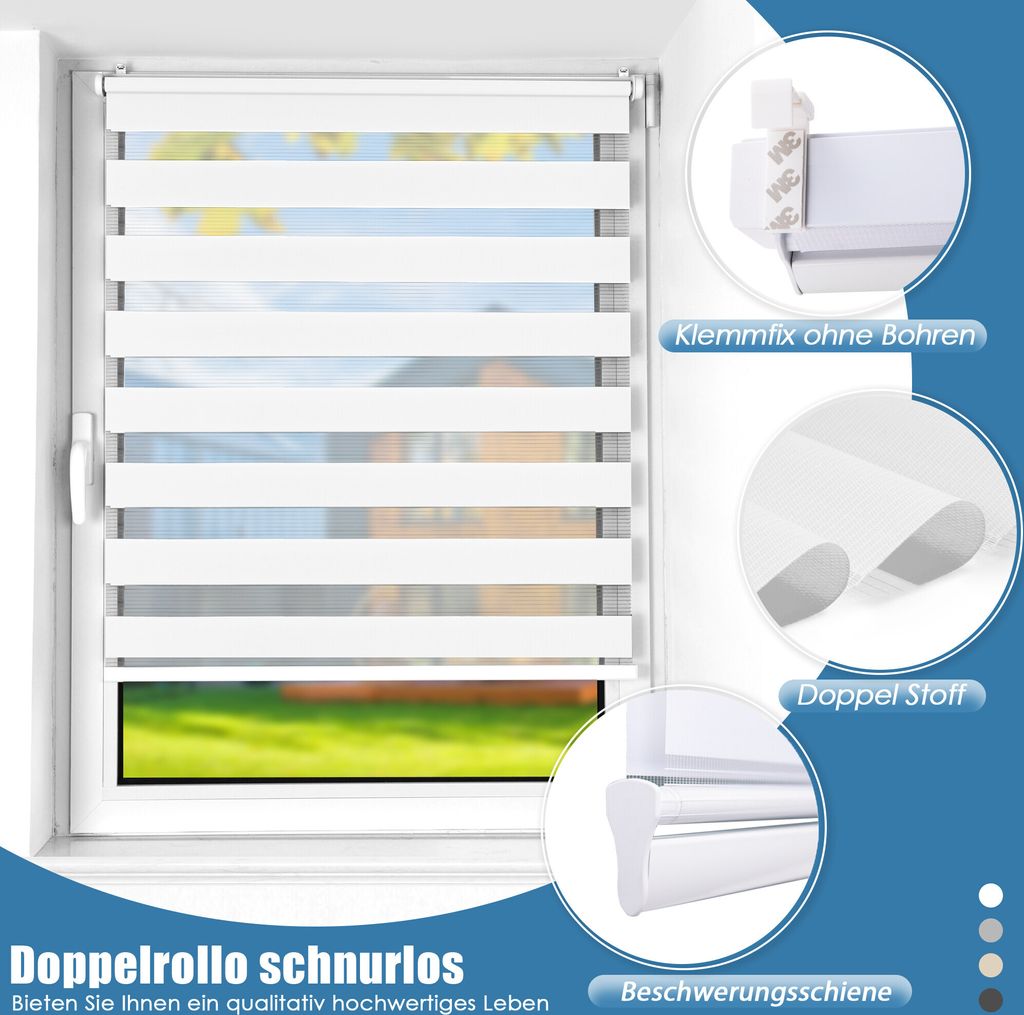Grandekor Doppelrollo schnurlos Klemmfix | Kaufland.de