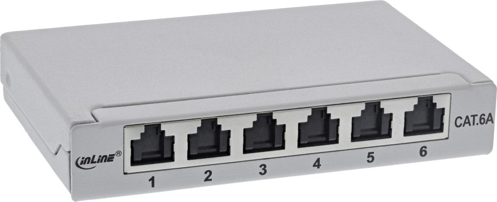 InLine® Patchfeld Cat.6A 0,5HE 6-fach, für