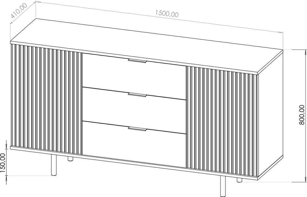 FURNIX Kommode Nadija K2D3SZ Sideboard mit | Kaufland.de