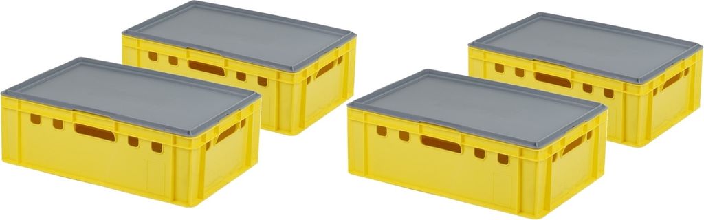 4 Stück E2-Kasten Gelb mit 4 Deckel in Grau | Kaufland.de