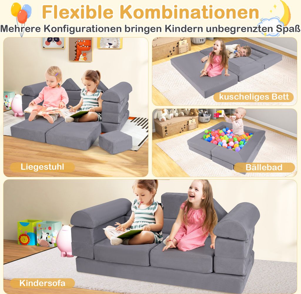 COSTWAY Modulárna detská pohovka, 9-dielna | Kaufland.sk