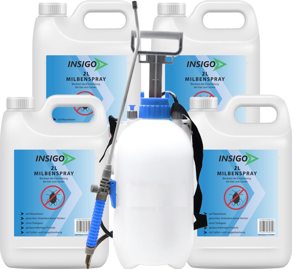 INSIGO 4x2L + 5L Sprüher Anti-Milbenspray, | Kaufland.de