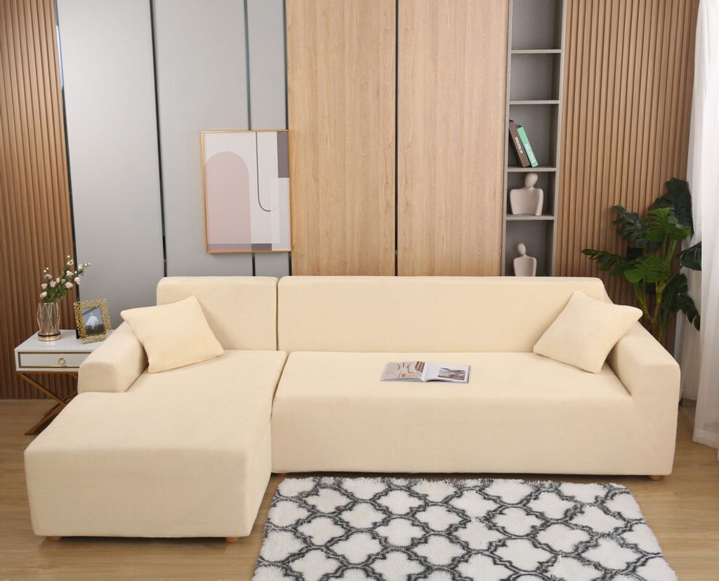 (Béžový) Potah na pohovku ve tvaru L, 2-dílný | Kaufland.cz
